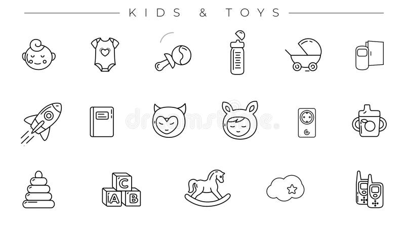 Kids and Toys Line Icons on the Alpha Channel. Stock Video - Video of ... Kids and Toys Line Icons on the Alpha Channel. Stock Video - Video of ...