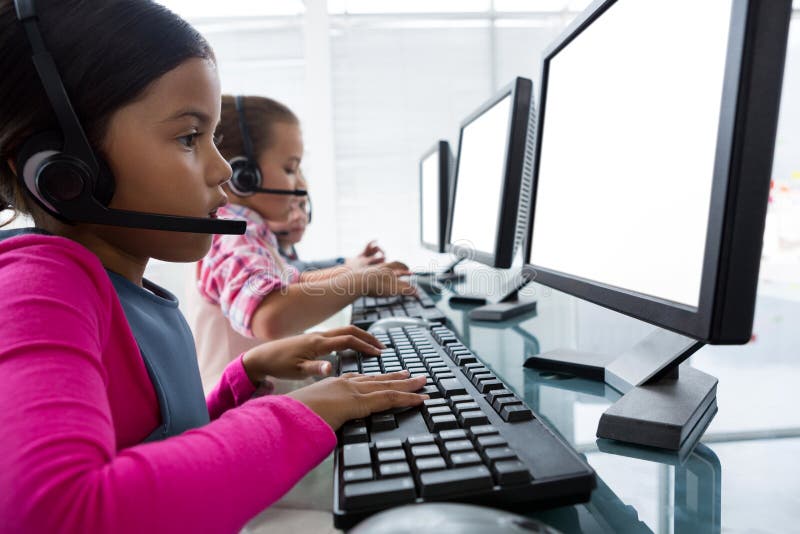 Kids As Business Executives Interacting while Meeting Stock Photo ...