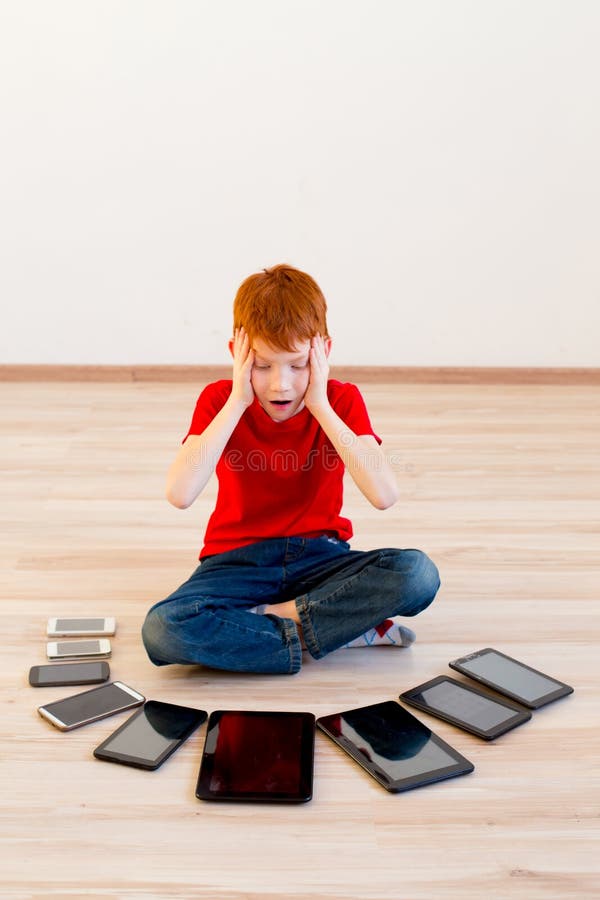 Kids Using Different Gadgets Stock Image - Image of cheerful, internet ...