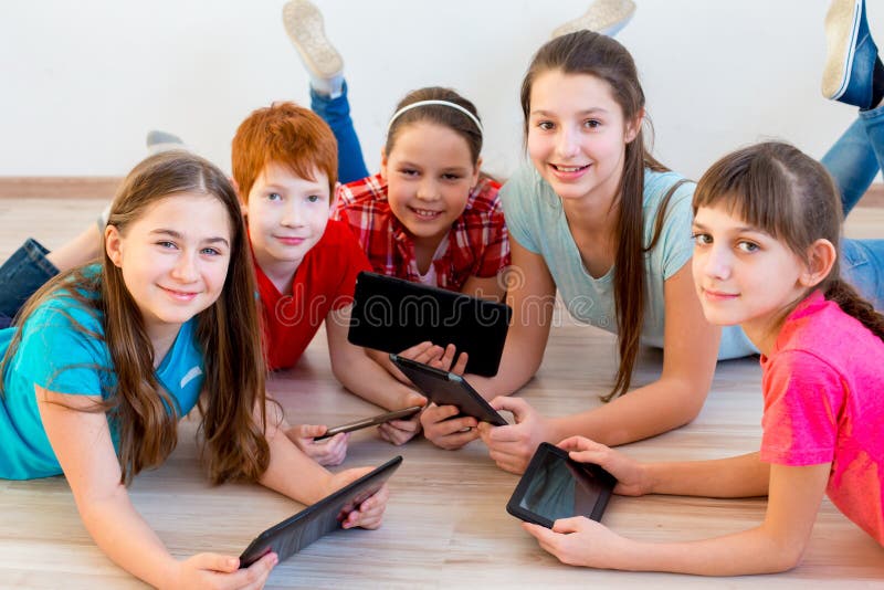 Kids Using Different Gadgets Stock Image - Image of happy, childhood ...