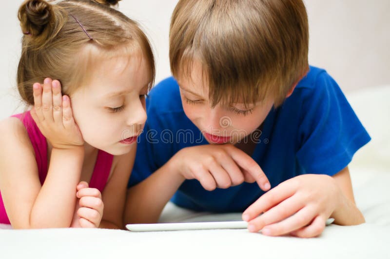 Kids using tablet stock photo. Image of happy, education - 37187418