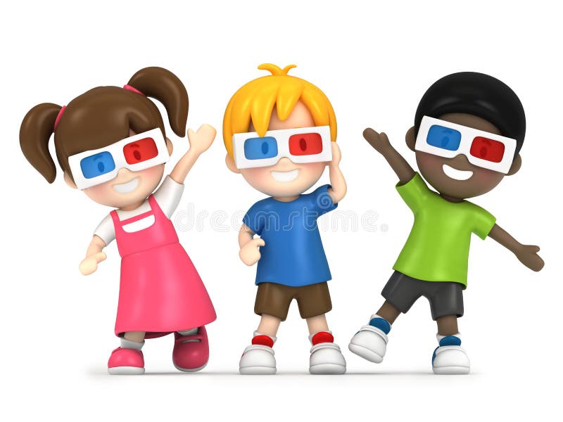 Kid Wearing 3d Glass Watching Stock Illustrations – 6 Kid Wearing 3d ...