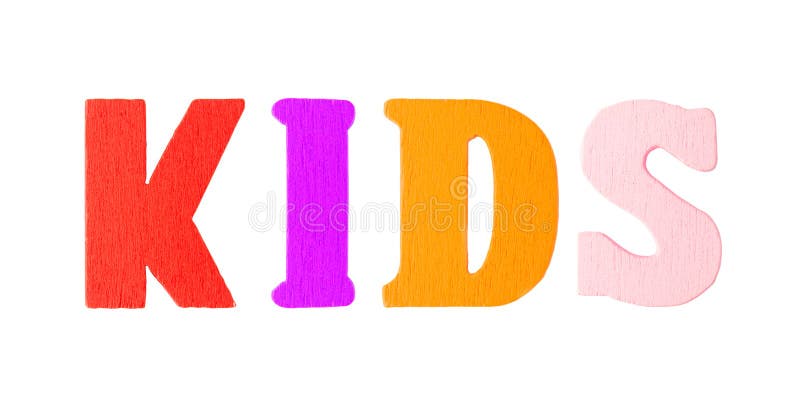 Kids Word with Wooden Letters Stock Image - Image of creativity, game ...