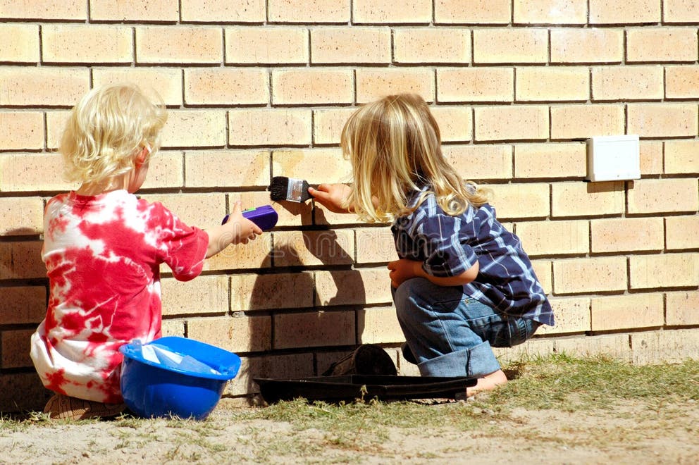 Kids working stock image. Image of happy, barefeet, outdoor - 3253559