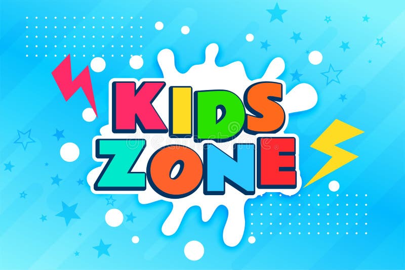 Kids Zone Colorful Banner Design Stock Vector - Illustration of ...