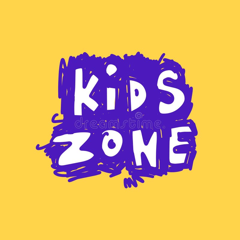 Kids Zone Icon. Handwritting Font Stock Vector - Illustration of ...