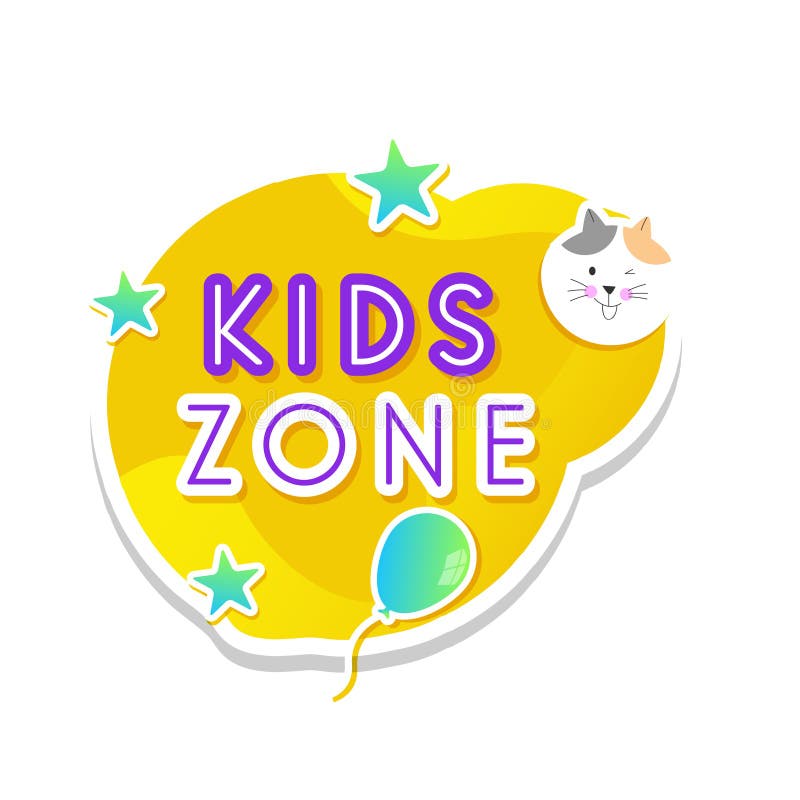 Kids Zone Label Text Sticker Childish Badge Vector Eps 10 Stock Vector ...