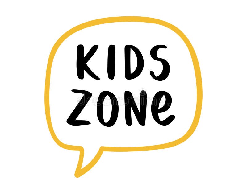 Kids Zone Logo Text Element. Kids Zone Speech Bubble Cute Cartoon ...