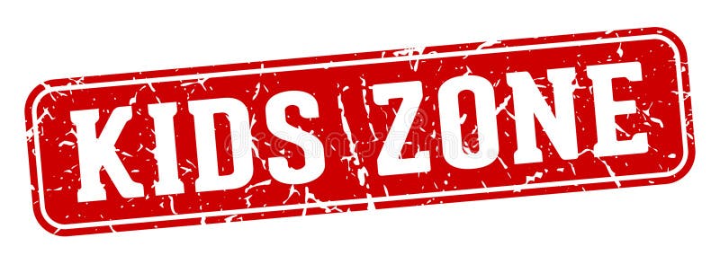 Kids Zone Rectangular Sign. Kids Zone Stamp Stock Vector - Illustration ...