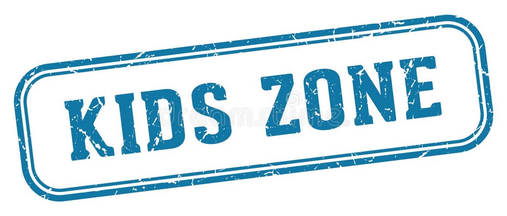 Kids Zone Stamp. Kids Zone Rectangular Stamp on White Background Stock ...