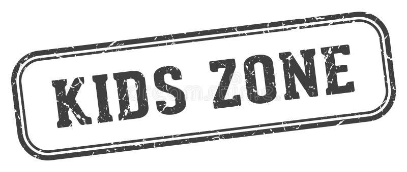 Kids Zone Stamp. Kids Zone Rectangular Stamp on White Background Stock ...