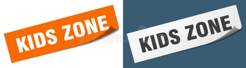 Kids Zone Sticker. Kids Zone Sign Set Stock Vector - Illustration of ...