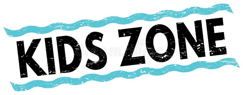 KIDS ZONE Text on Blue-black Lines Stamp Sign Stock Illustration ...