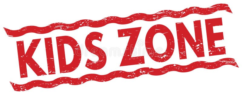 KIDS ZONE Text on Red Lines Stamp Sign Stock Illustration ...