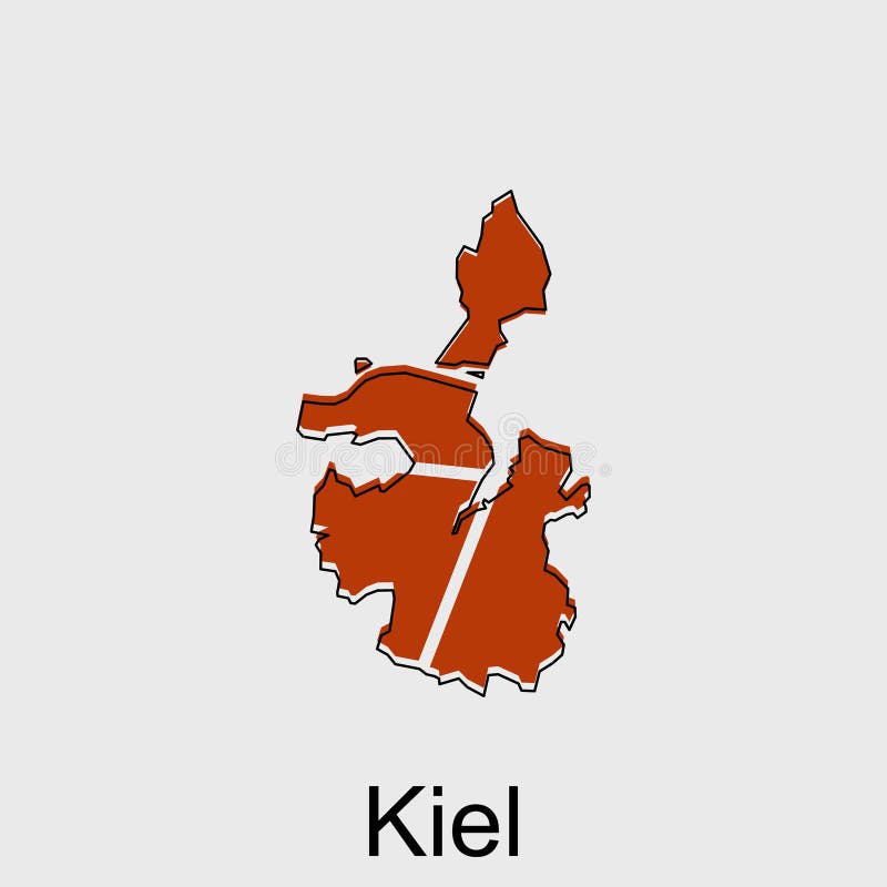Kiel City Map Illustration. Simplified Map of Germany Country Vector ...