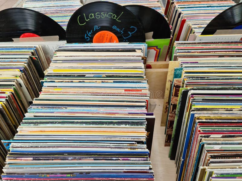 Kiel, Germany - 01. April 2024: Numerous Vinyl Records in Front of a ...