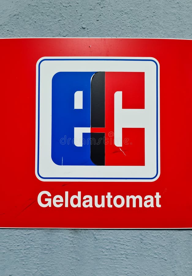 Kiel, Germany - 20.August 2022: EC Cash Machine Sign in Front of a ...