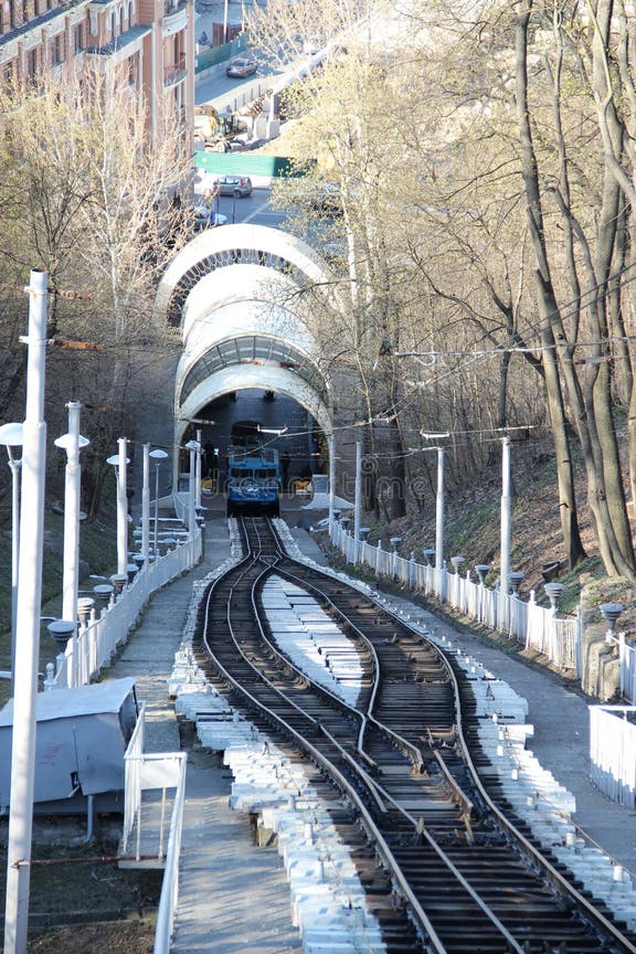 Kiev funicular railway stock image. Image of cogwheel - 31097705