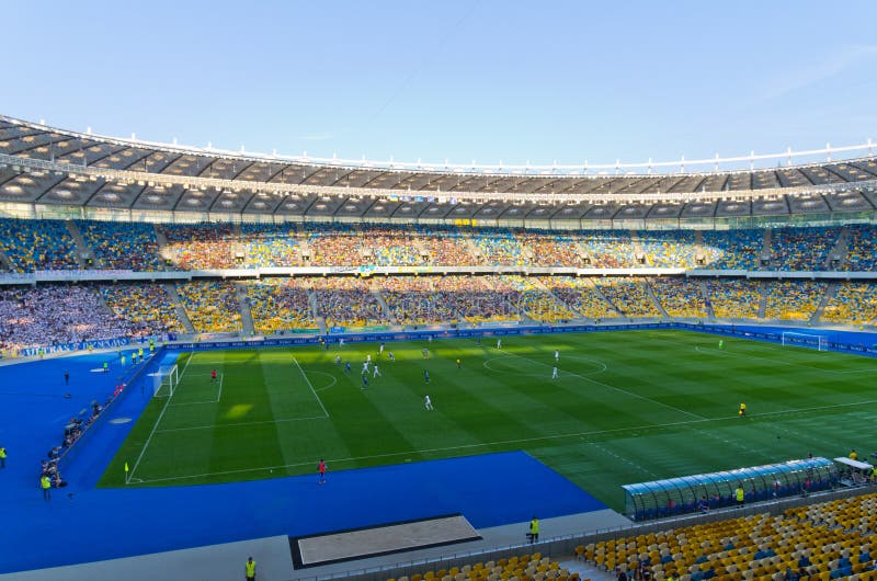 Kiev National Stadium, Ukraine Editorial Photo - Image of banking ...