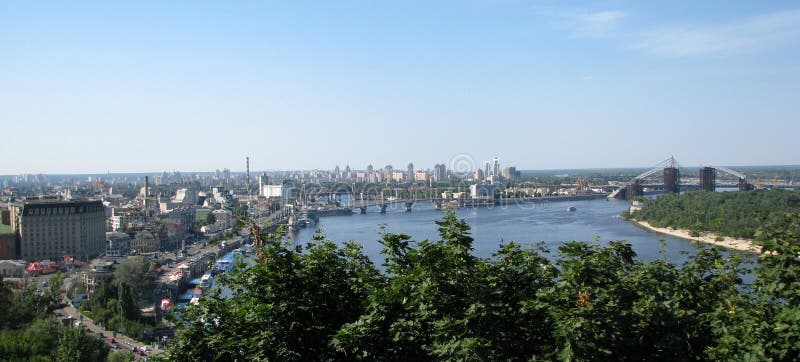 Kiev panorama stock image. Image of pechersk, temple - 59798569