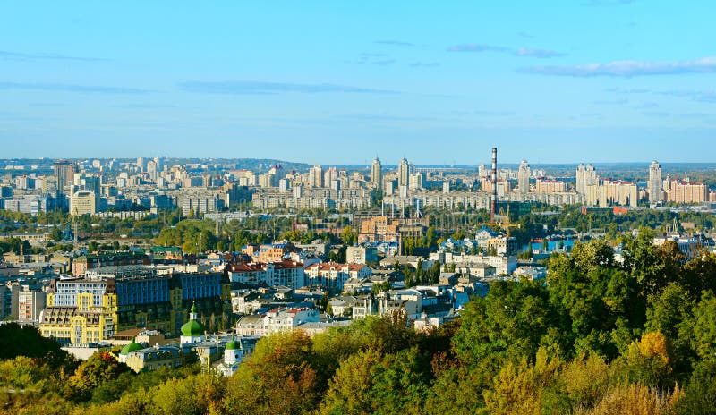 Kiev panorama, Ukraine stock photo. Image of green, colorful - 72027318