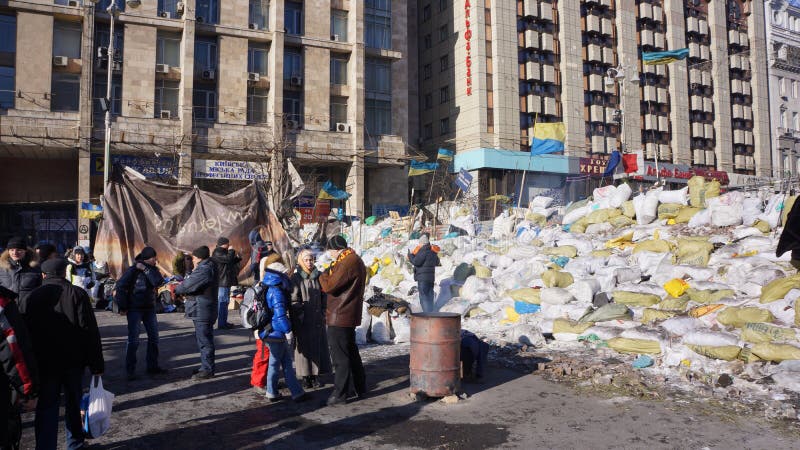 Kiev Protests 2014 editorial stock photo. Image of crowd - 37477733