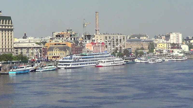 Kiev, River port stock video. Video of europe, place - 67922451
