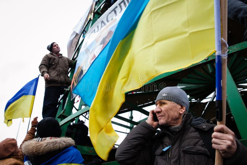 KIEV, UKRAINE - DECEMBER 1: Pro-Europe Protest in Kiev Editorial ...