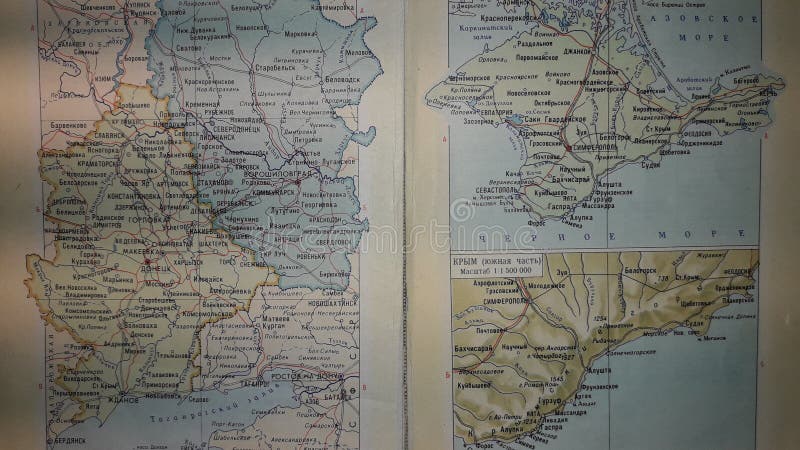 KIEV, UKRAINE - JANUARY 14, 2020: Old Collection of Maps and Atlases ...