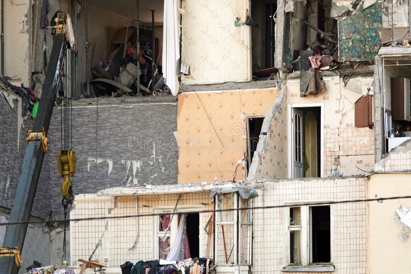Gas Explosion in the Building of Kiev Editorial Photo - Image of ...