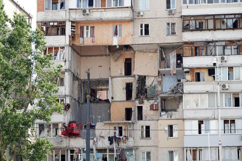 Gas Explosion in the Building of Kiev Editorial Photography - Image of ...