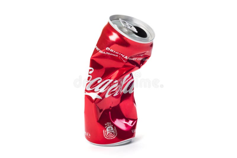 Kiev, Ukraine - May 07, 2019: a Broken Empty Can of Coca-Cola at the ...