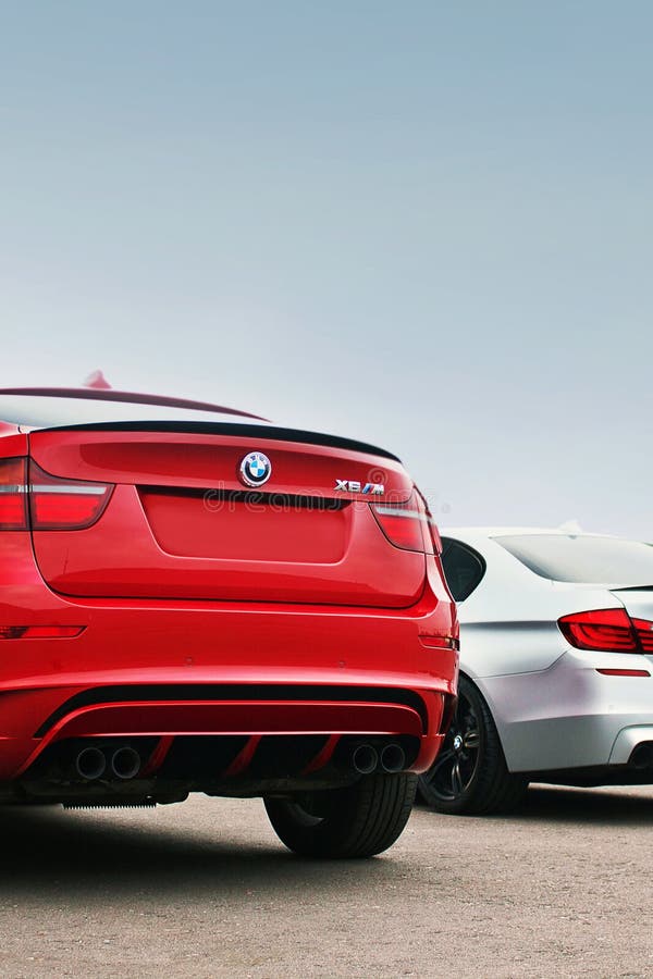Kiev, Ukraine - October 14, 2016: Red Car BMW X6 M and BMW M5 Matt ...