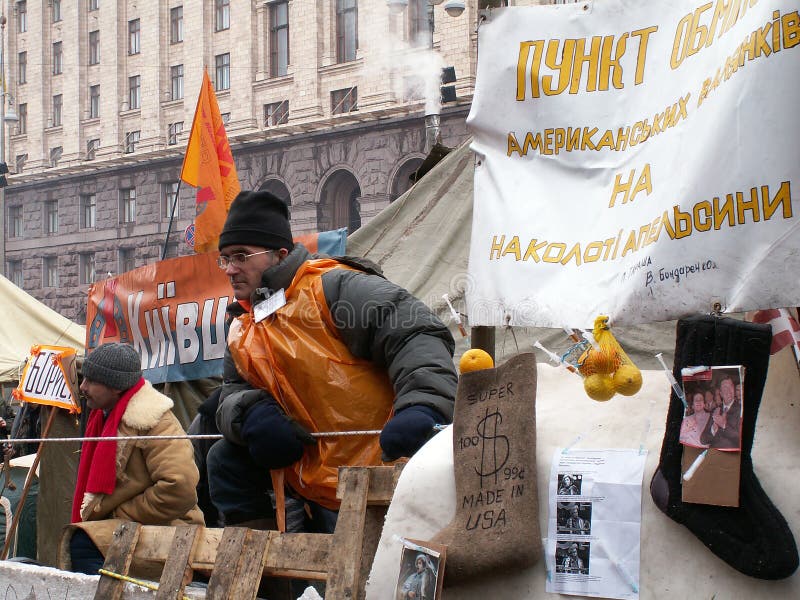 Kiev, Ukraine - 03.12.2004. the Orange Revolution in Kiev Editorial ...