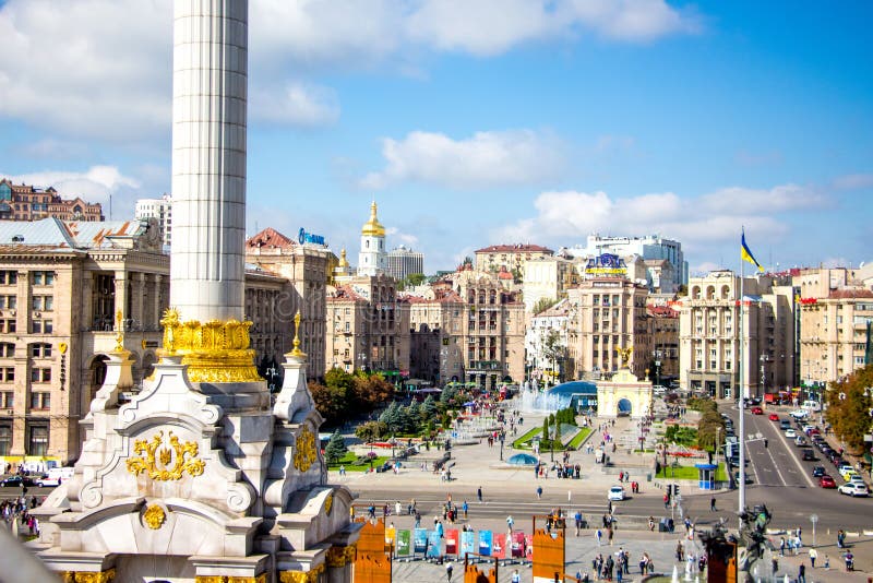 Kiev, View of Independence Square from Above_ Editorial Stock Image ...