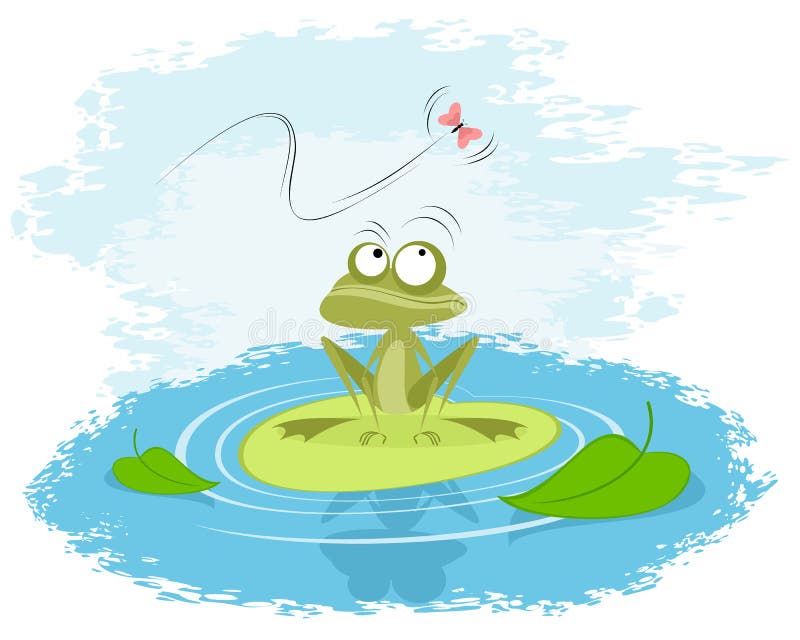 Gelukkige Springende Kikker Vector Illustratie - Illustration of ...