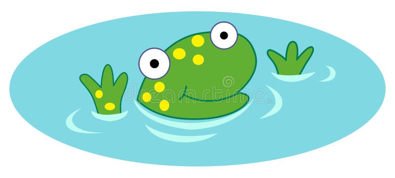 Kikker in water vector illustratie. Illustration of illustratie - 57656253