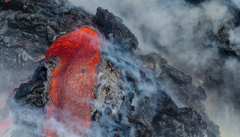 Kilauea Volcano Lava Flow stock photo. Image of nature - 80884760