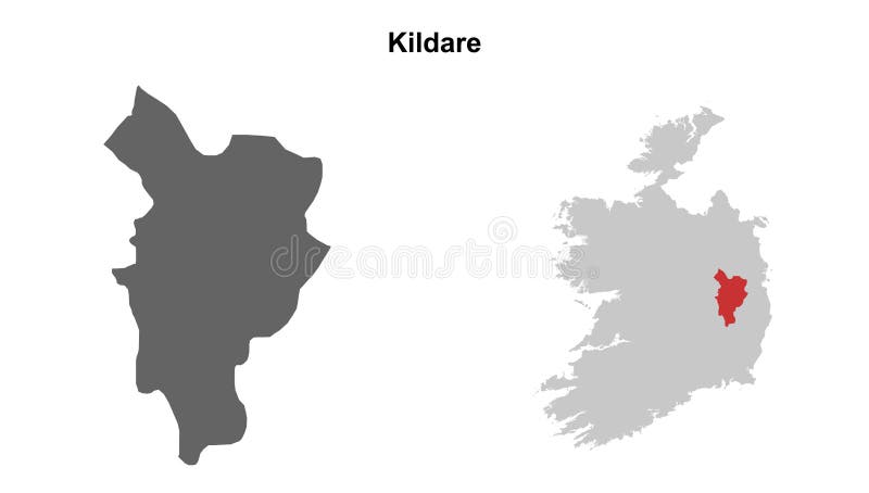 Kildare outline map stock vector. Illustration of chill - 378869902