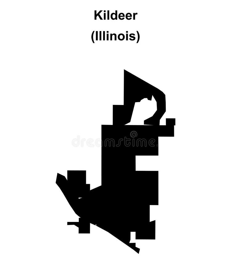 Kildeer outline map stock vector. Illustration of boundary - 387243935