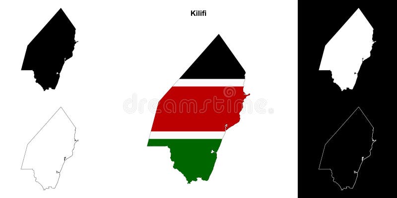 Kilifi outline map stock vector. Illustration of silhouette - 356530895
