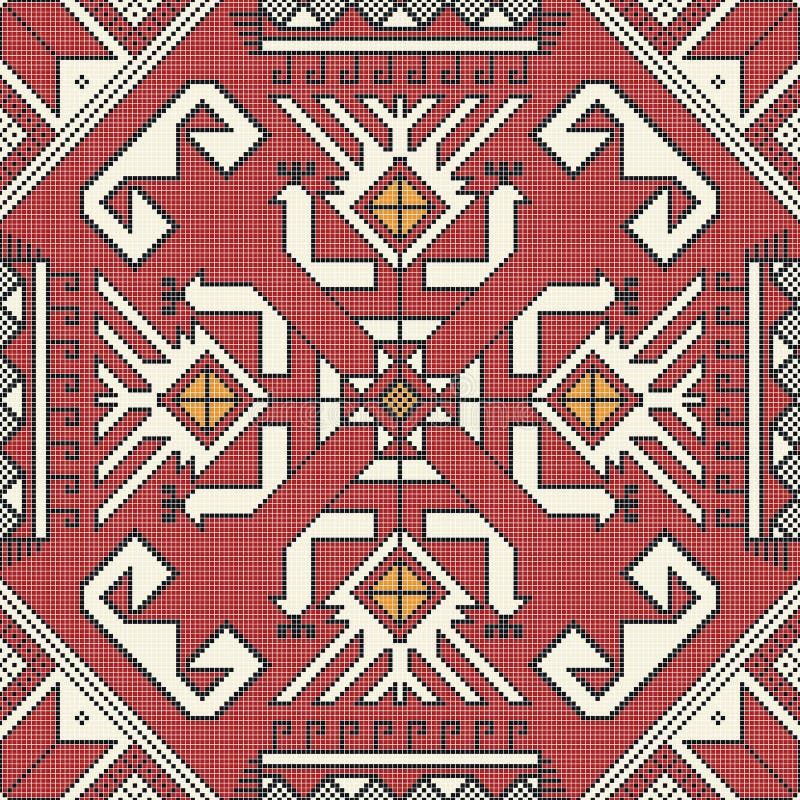 Kilim pattern 37 stock vector. Illustration of folk - 264524354