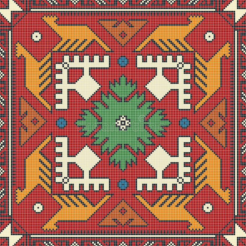 Kilim pattern 38 stock vector. Illustration of colorful - 264524362