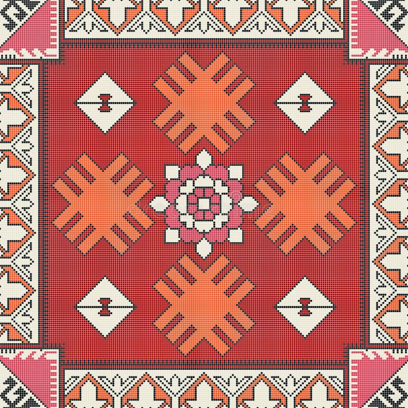 Kilim pattern 39 stock vector. Illustration of antique - 264794465