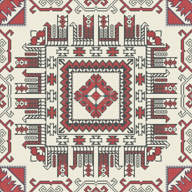 Kilim pattern 45 stock vector. Illustration of persian - 264794476