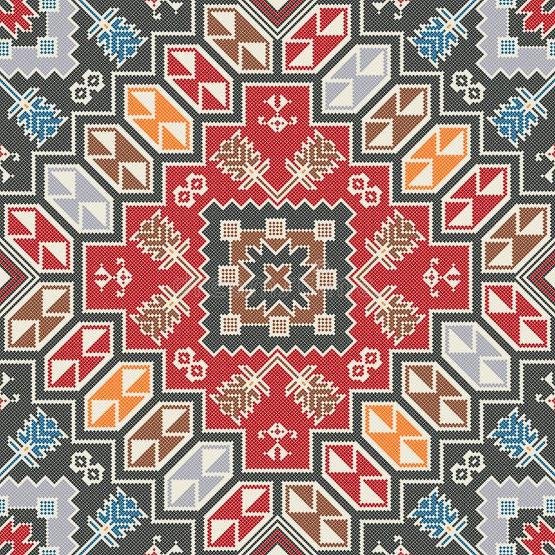 Kilim pattern 54 stock vector. Illustration of ornament - 264910821