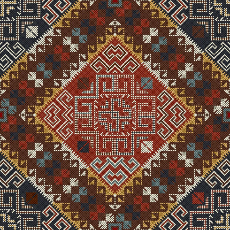 Kilim pattern 70 stock vector. Illustration of boho - 265275610