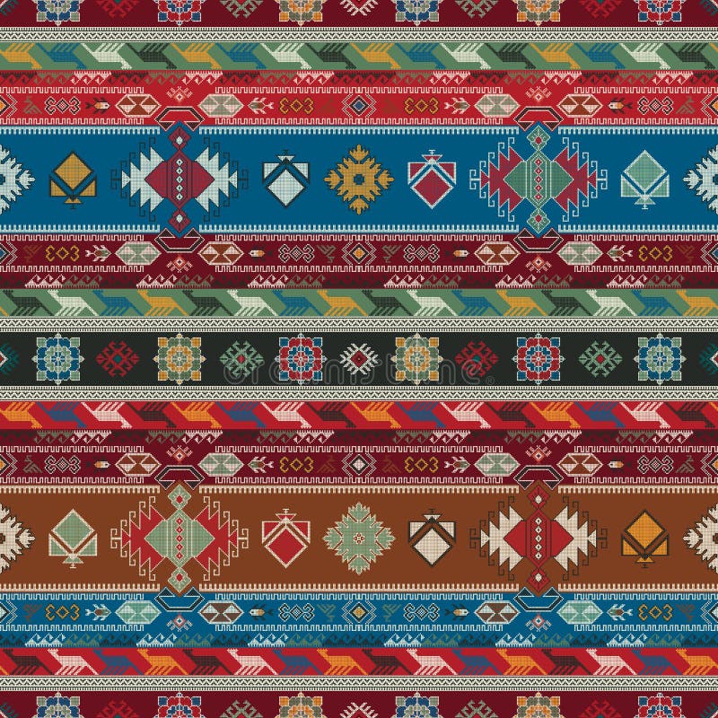 Kilim pattern 76 stock vector. Illustration of fashion - 265275626