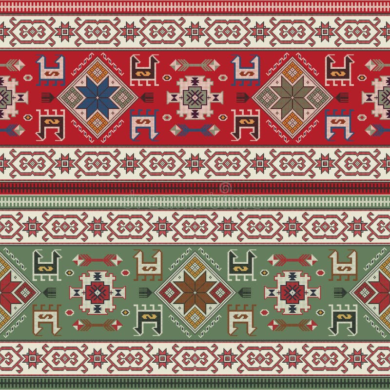 Kilim pattern 77 stock vector. Illustration of oriental - 265275630