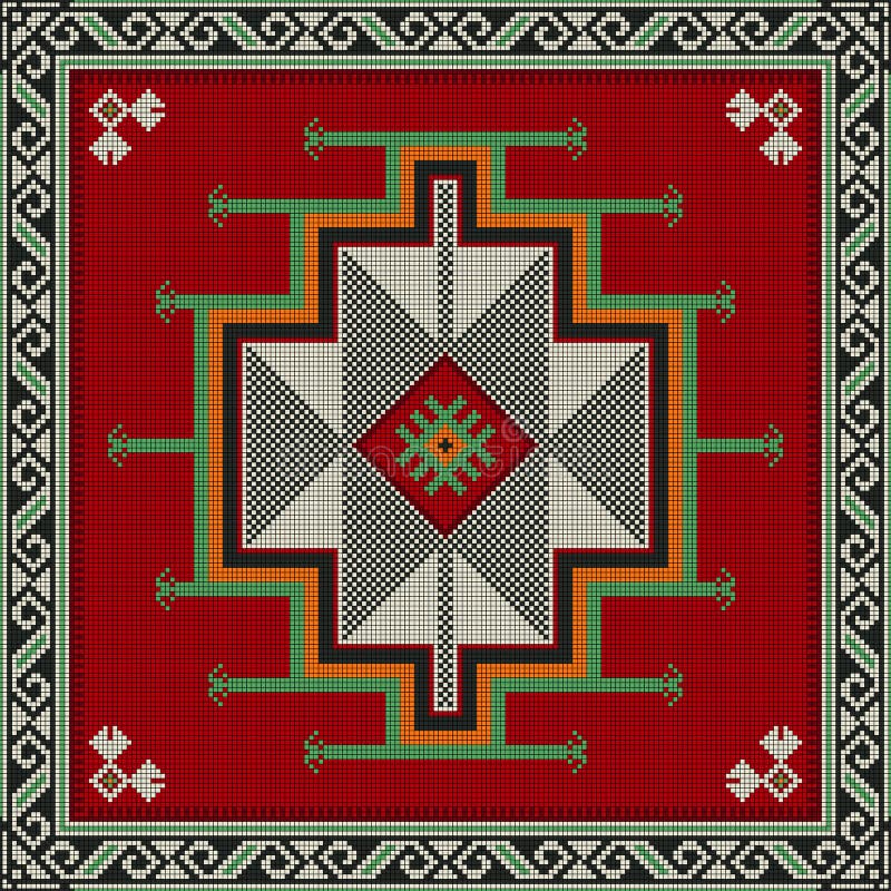 Kilim pattern 81 stock vector. Illustration of element - 265377355